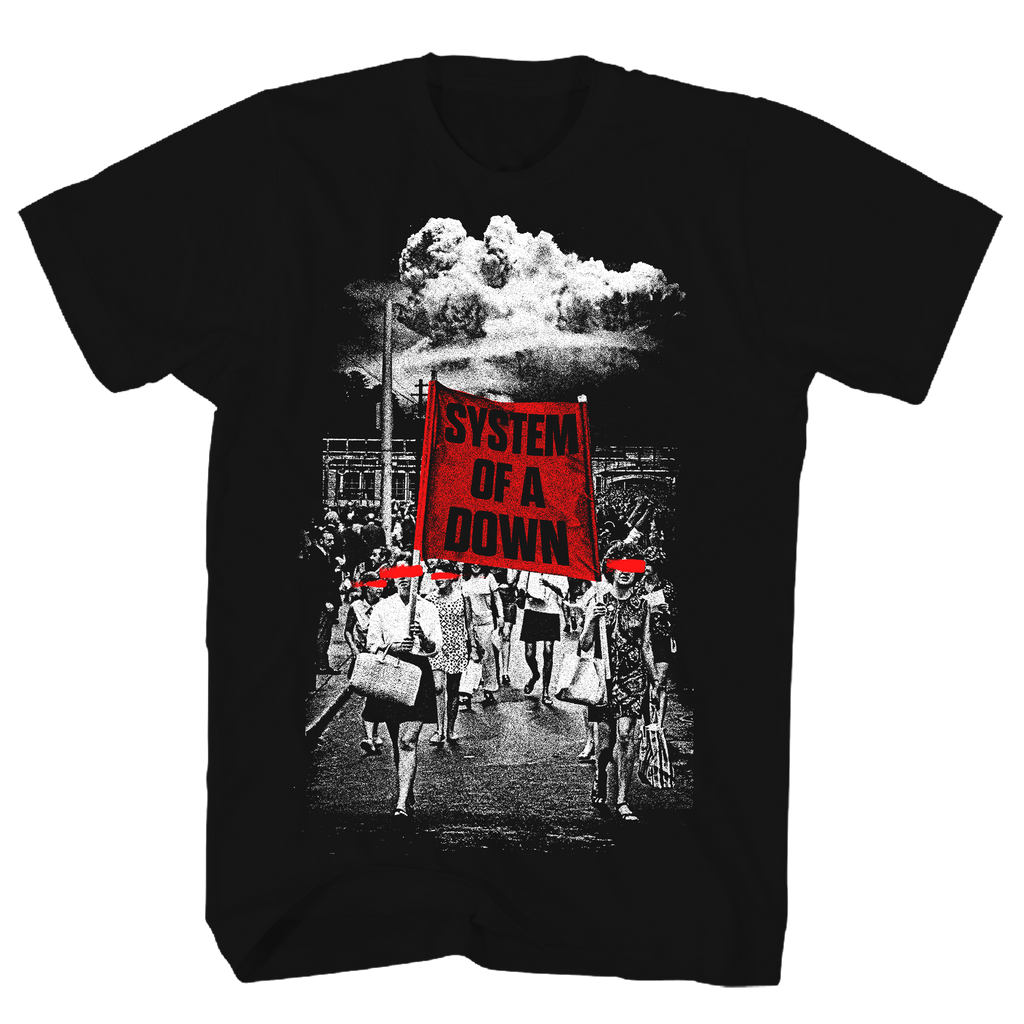 SYSTEM OF A DOWN BANNER MARCH BLACK T-SHIRT