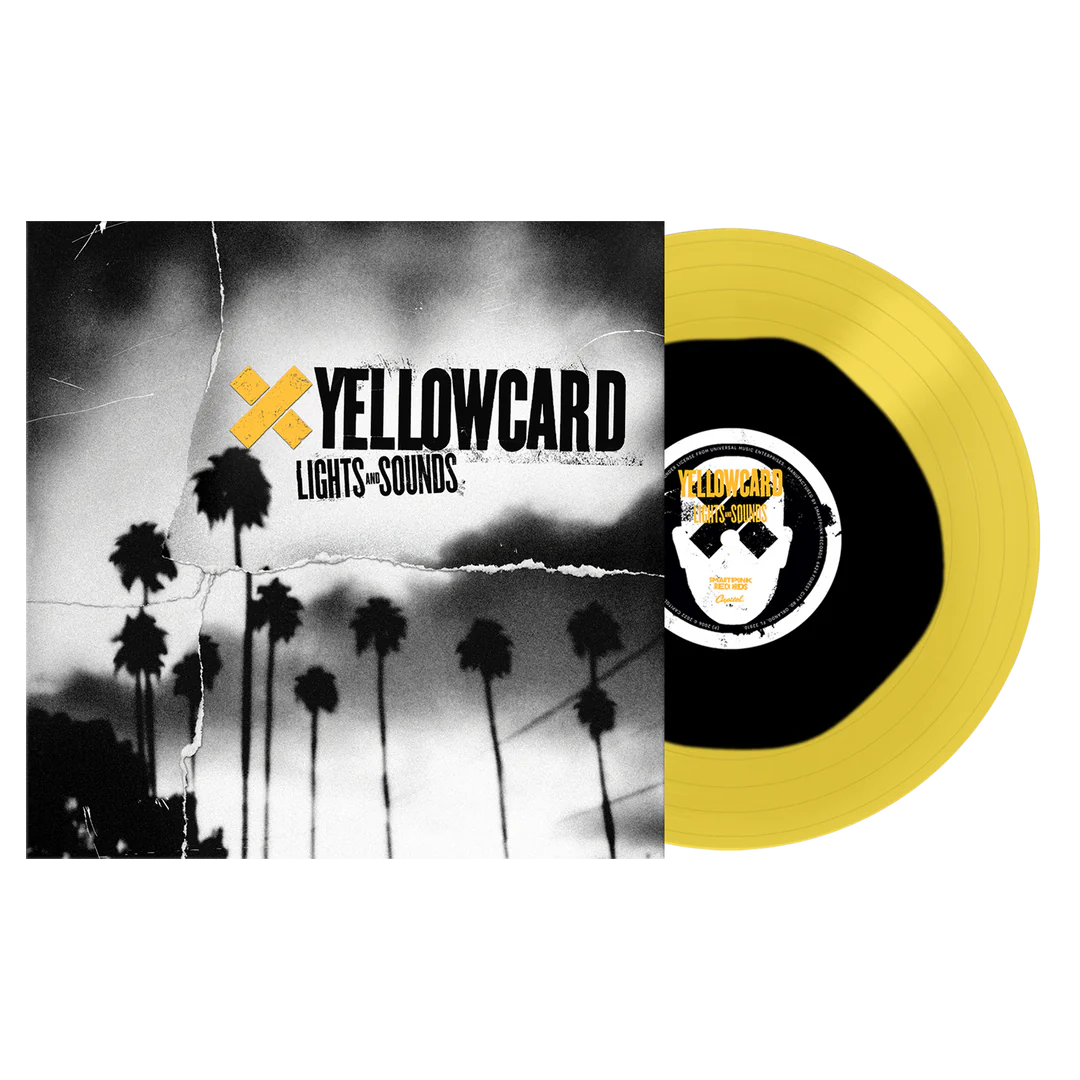 YELLOWCARD 'LIGHTS AND SOUNDS' LP (Black inside Transparent Yellow Vin