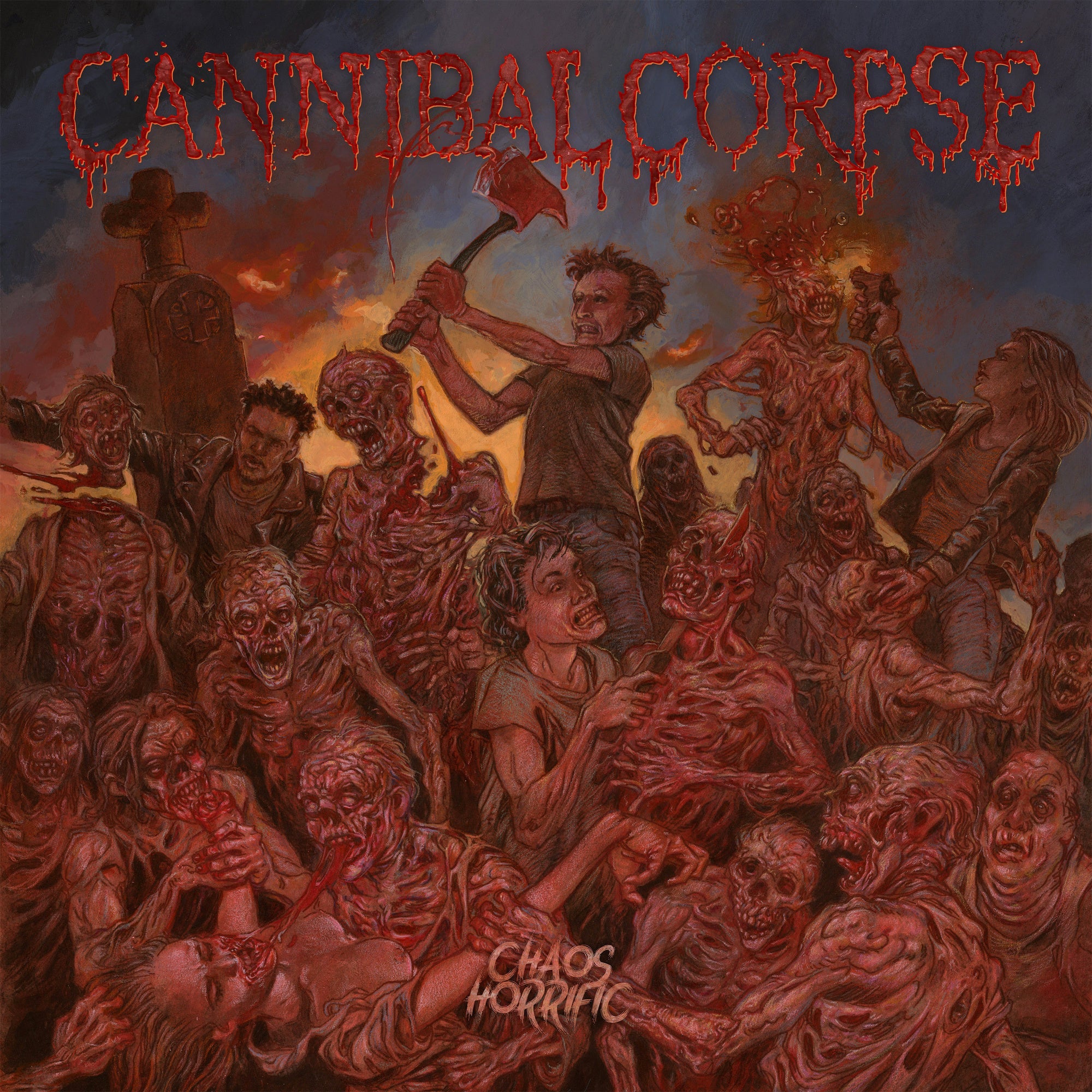 CANNIBAL CORPSE CHAOS HORRIFIC LP Blue Smoke Vinyl CANNIBAL CORPSE CHAOS HORRIFIC LP Blue Smoke Vinyl